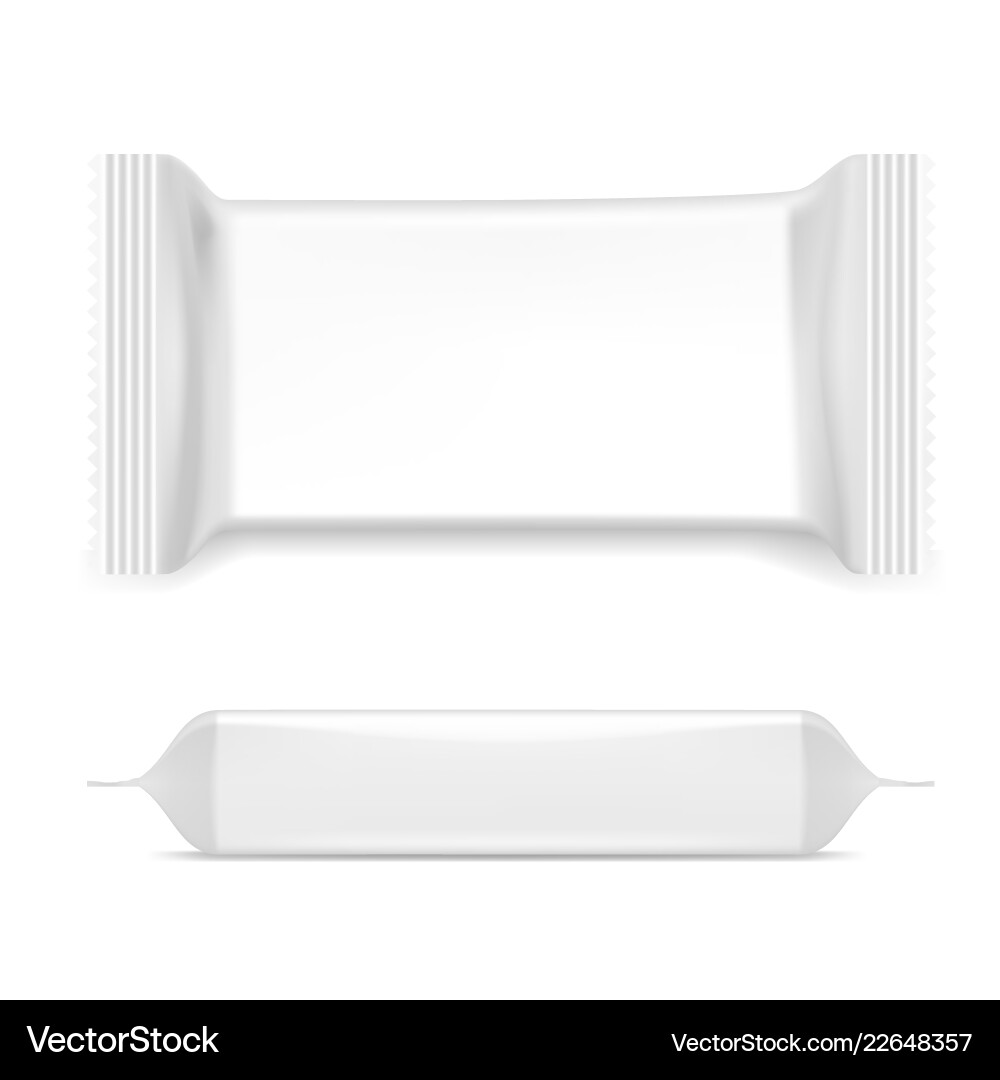 Realistic flow pack from top and side Royalty Free Vector