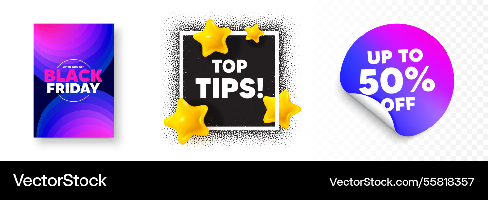 Top tips symbol education faq sign sticker Vector Image