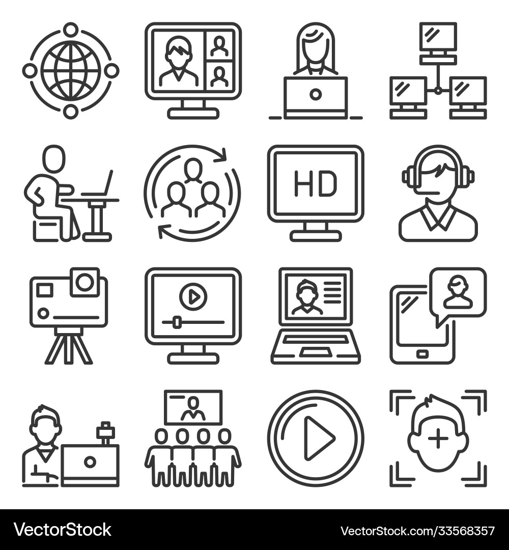 Video Conference Icons - Meeting & Collaboration