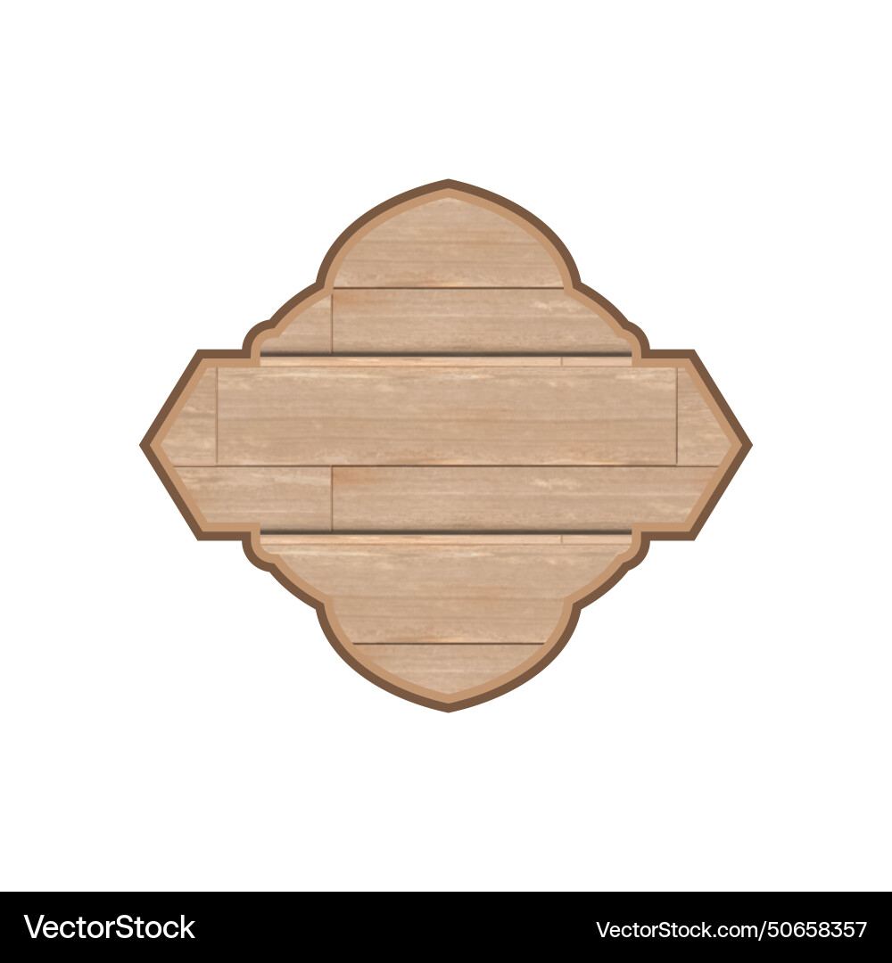 Wooden texture frame sign design isolated Vector Image