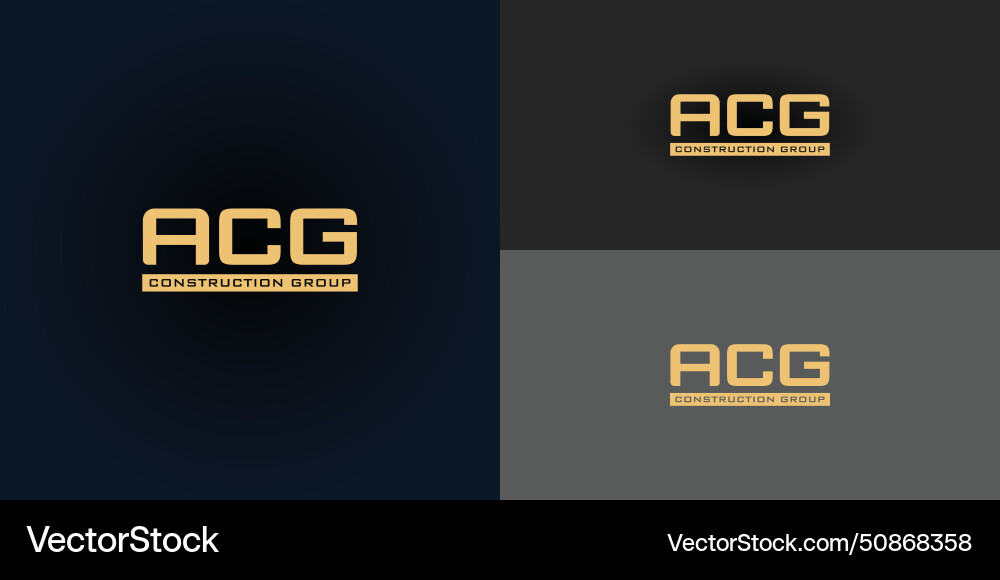 Abstract initial letter acg in gold color Vector Image