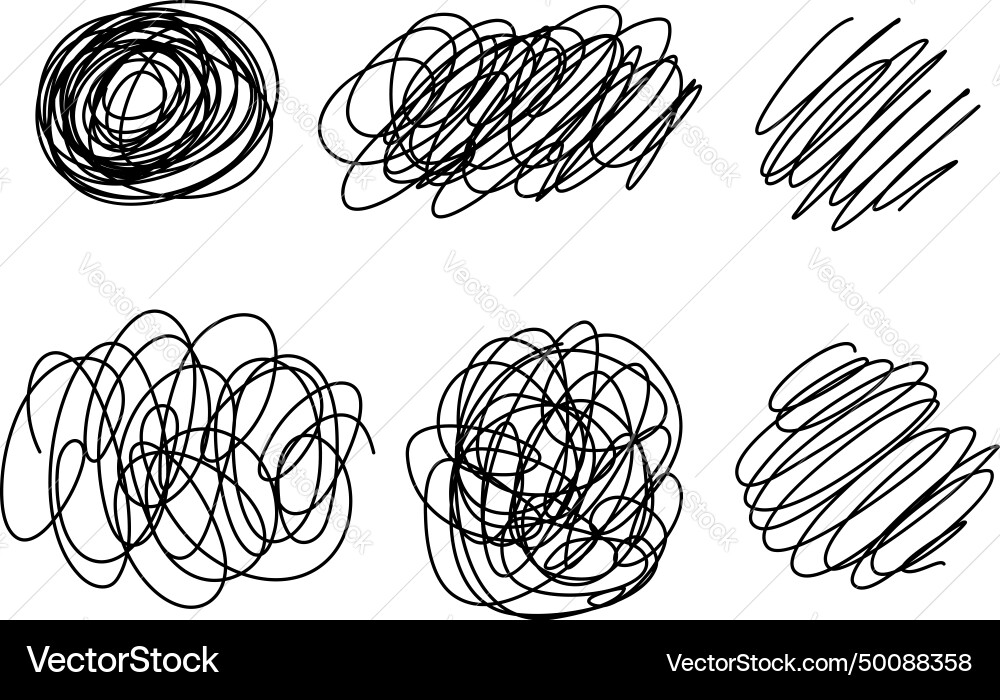 Chaotic scribble hand drawn Royalty Free Vector Image