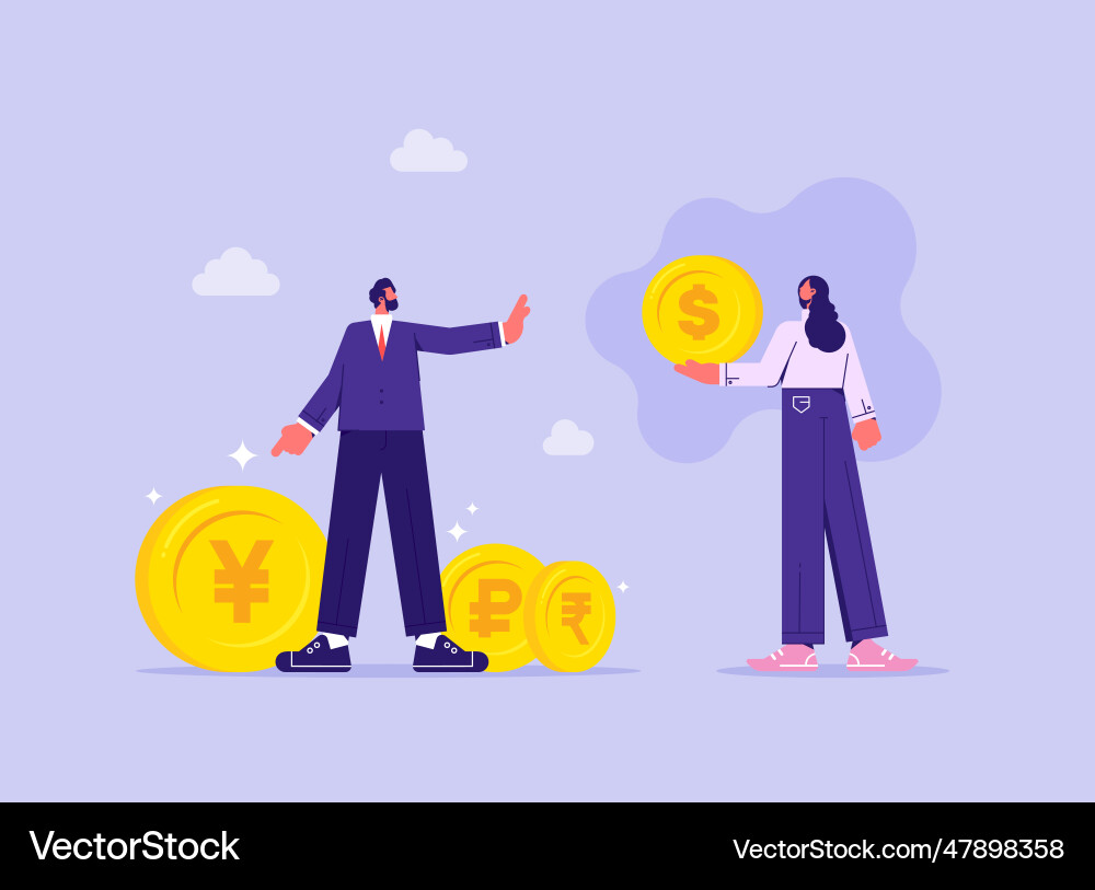 De dollarization crisis or bankruptcy problem Vector Image