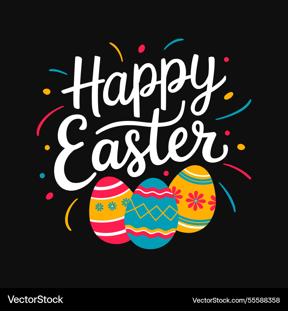 Happy Easter Typography Royalty Free Vector Image