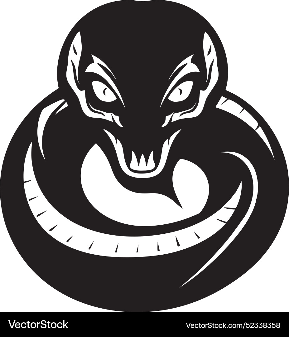 Inky viper noir serpent designsinister charm Vector Image