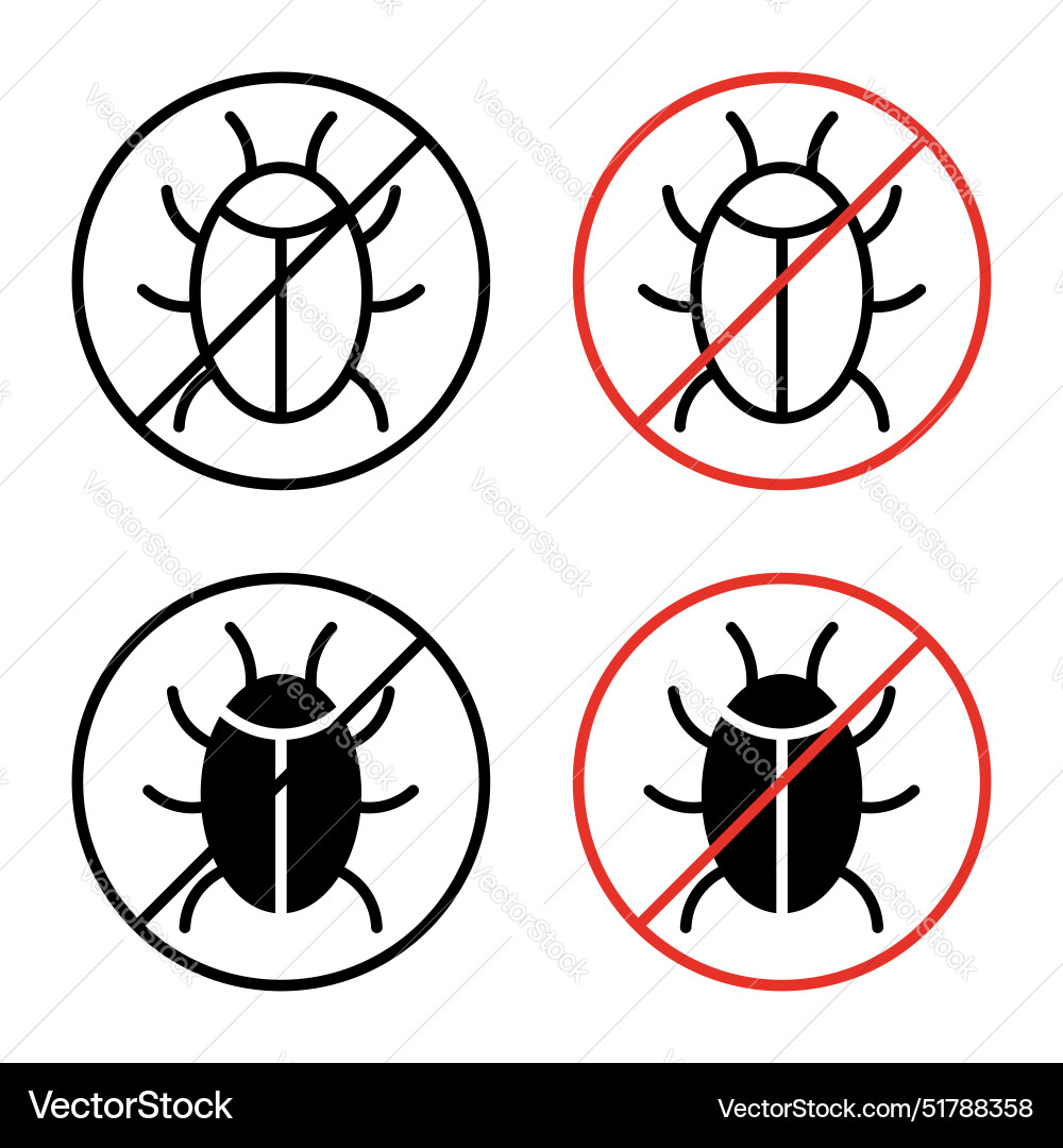 No bug icon Royalty Free Vector Image - VectorStock