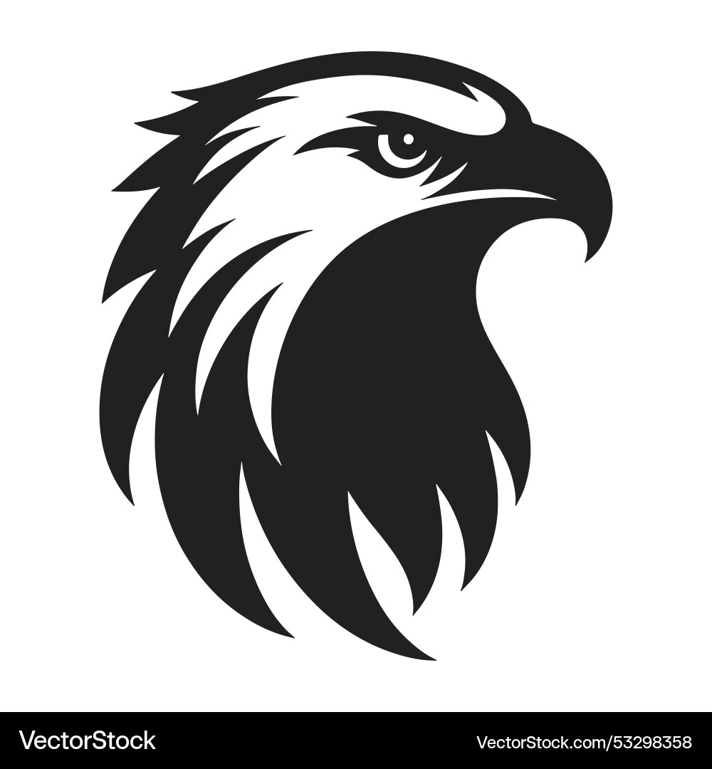 Premium quality hawk head silhouette Royalty Free Vector