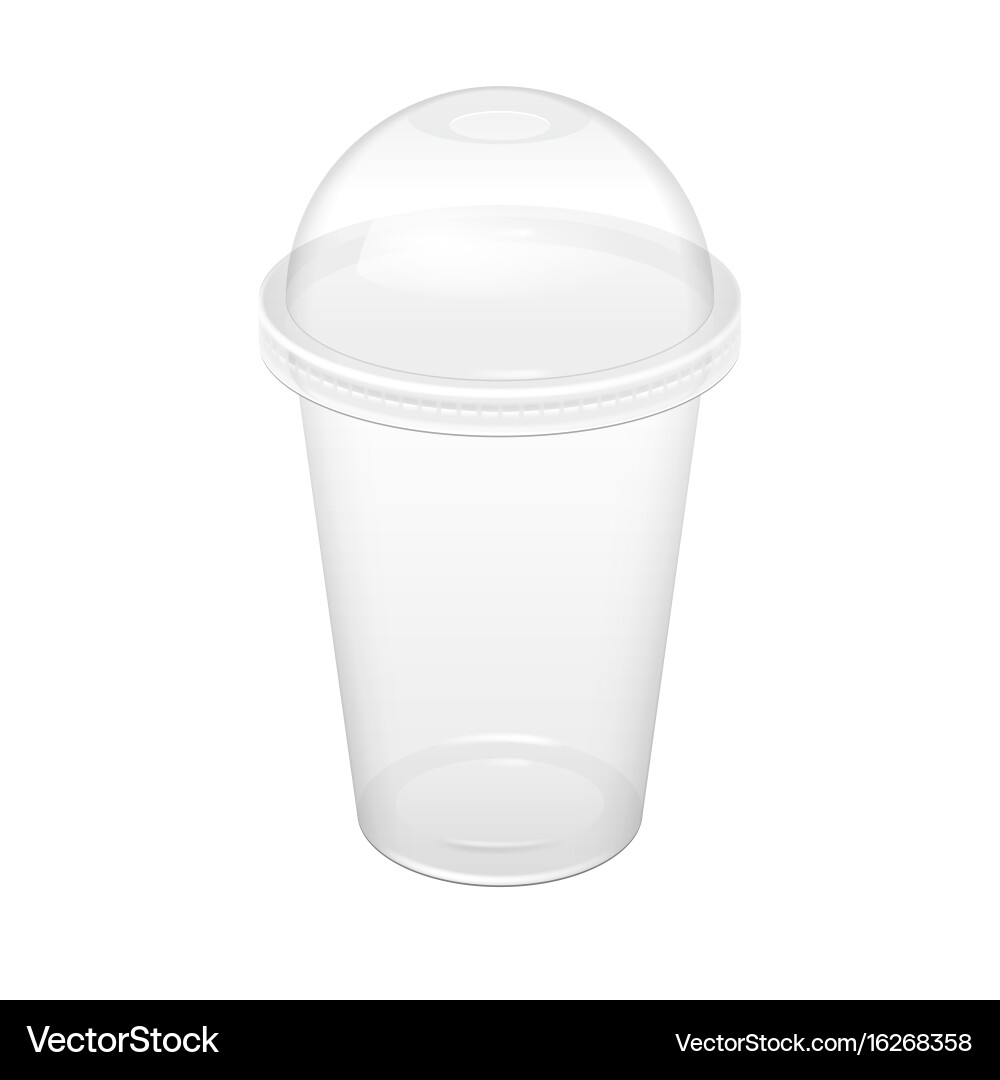 Realistic transparent disposable plastic cup Vector Image