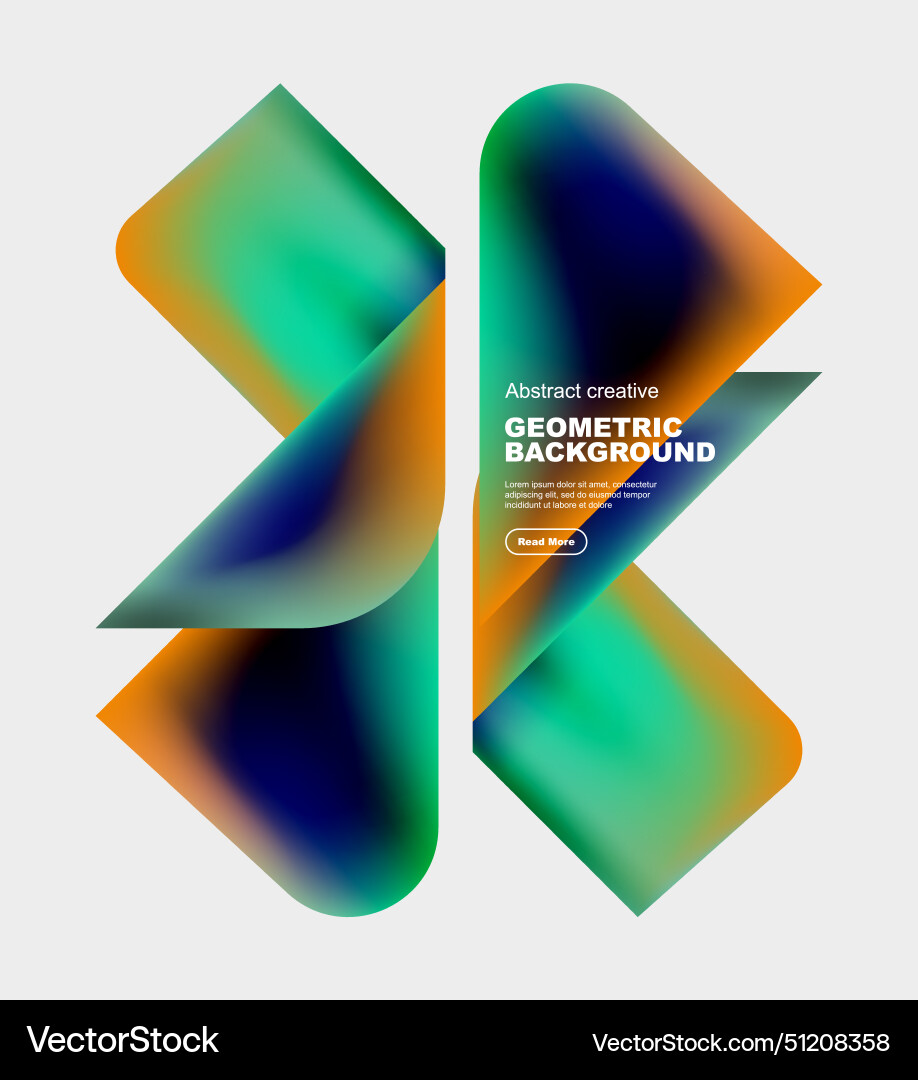 Square and triangle design with fluid gradients Vector Image