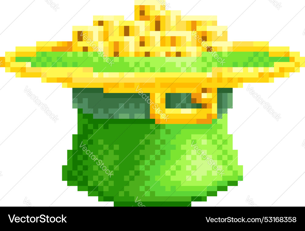 St patricks day leprechaun hat pixel art icon Vector Image