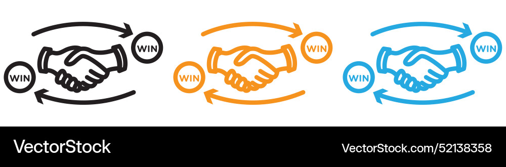 Win-win business deal logo set collection for web Vector Image
