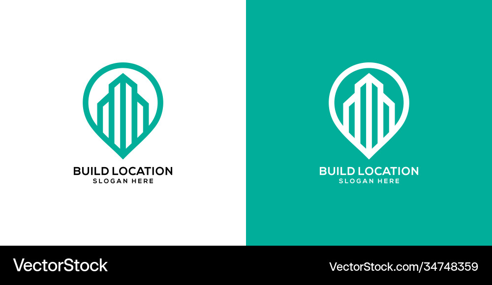 Building location logo template design Royalty Free Vector