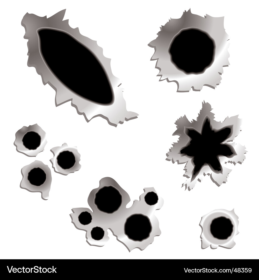 Bullet hole Royalty Free Vector Image - VectorStock