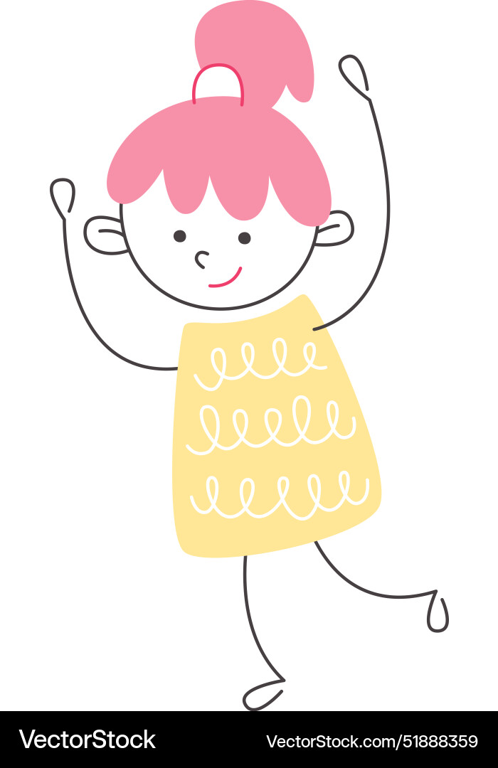 Childish girl drawing Royalty Free Vector Image