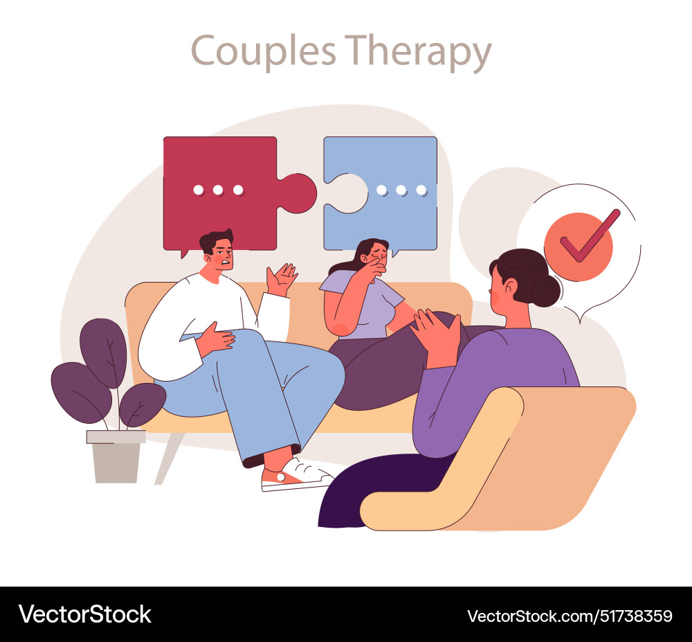 Couples therapy concept Royalty Free Vector Image