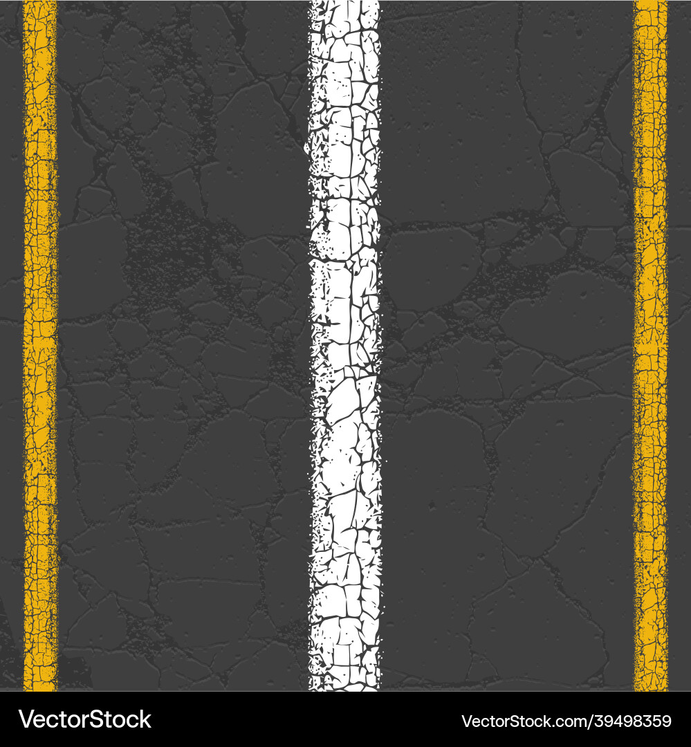 Cracked painted road Royalty Free Vector Image