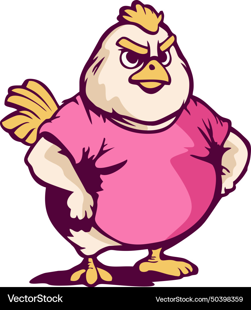 Funny fat chicken mascot Royalty Free Vector Image