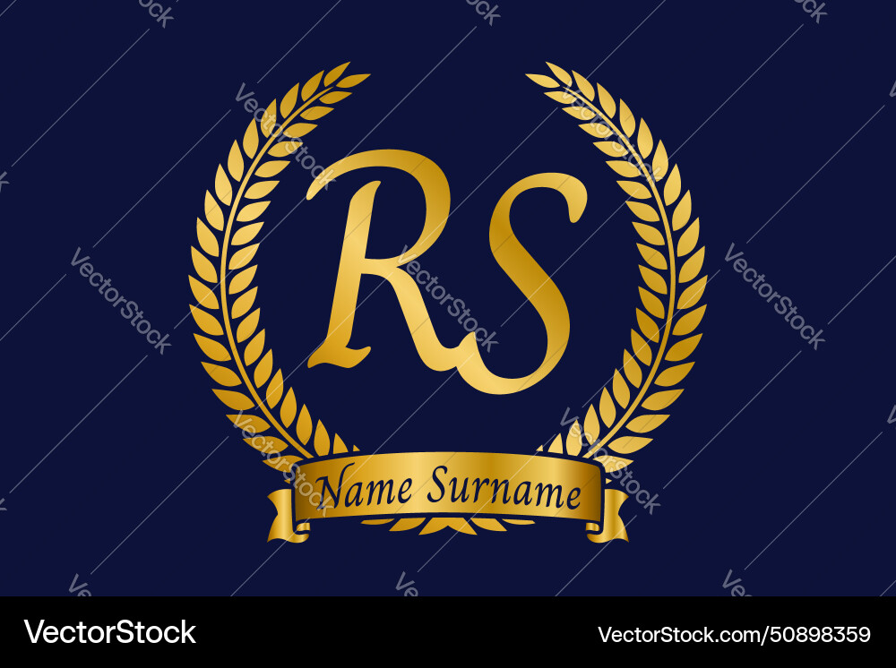 Initial letter r and s rs monogram logo design Vector Image