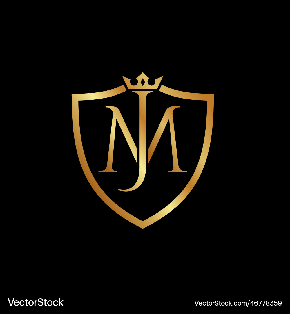 Jm shield logo template Royalty Free Vector Image