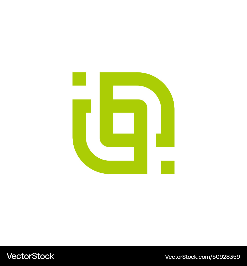 Letter b q leaf ambigram logo Royalty Free Vector Image