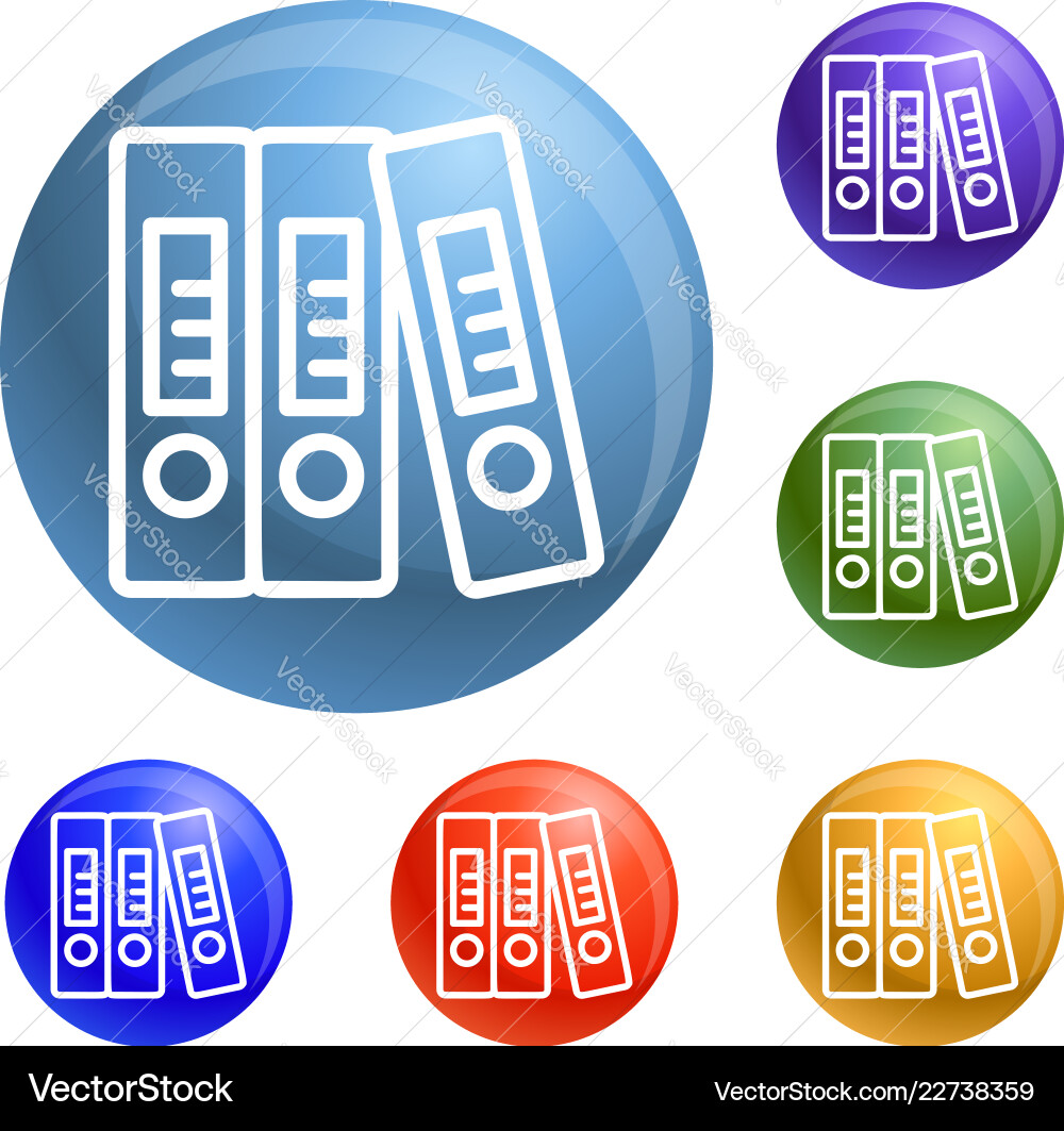 Office-Ordner-Symbole Set Lizenzfreies Vektorbild