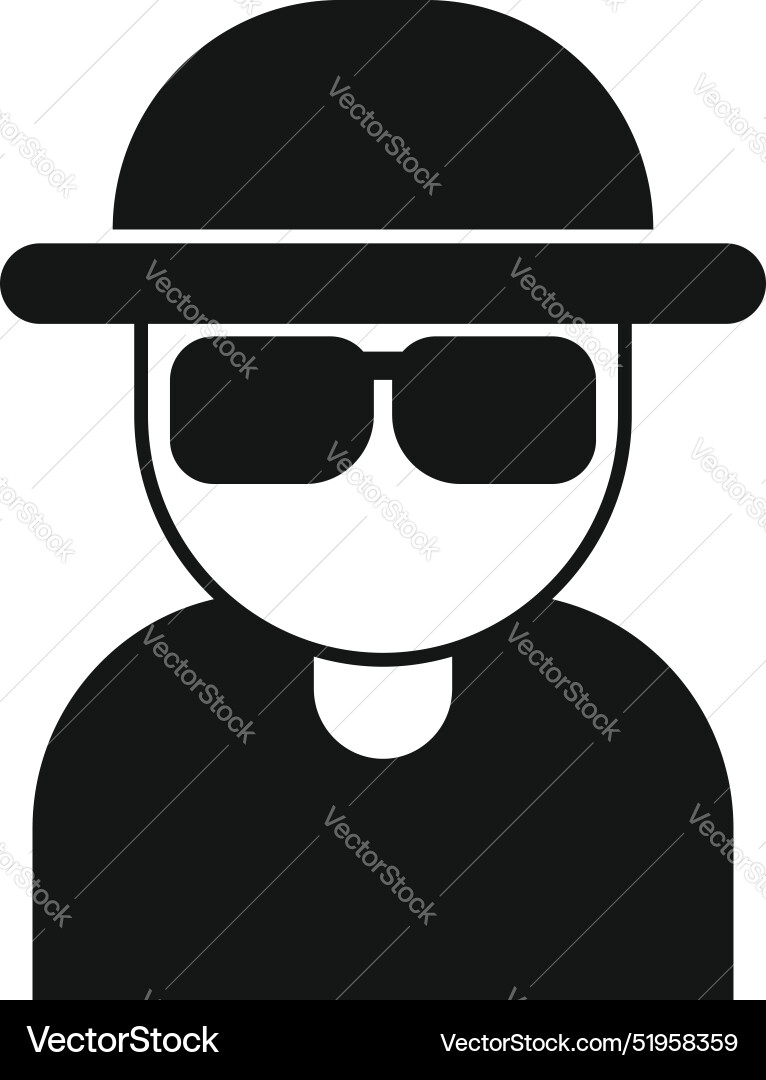 Secret agent wearing sunglasses and hat is going Vector Image