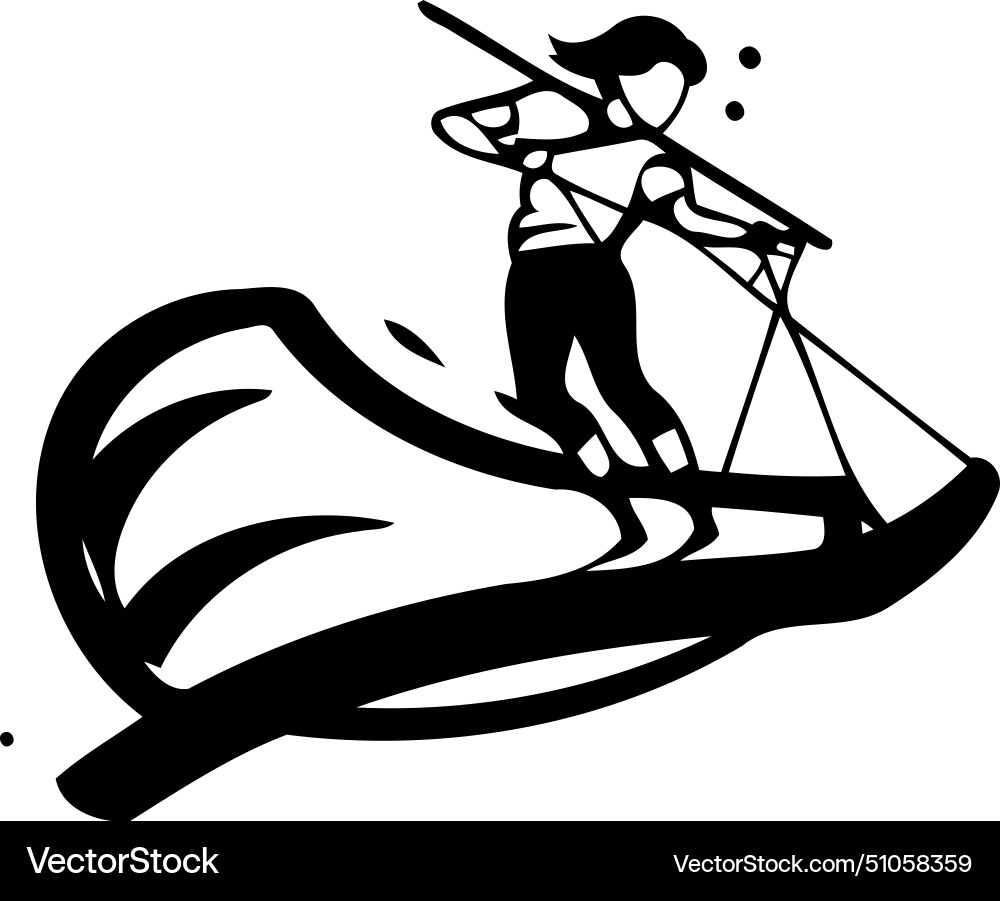 Windsurfing logo design template icon Royalty Free Vector