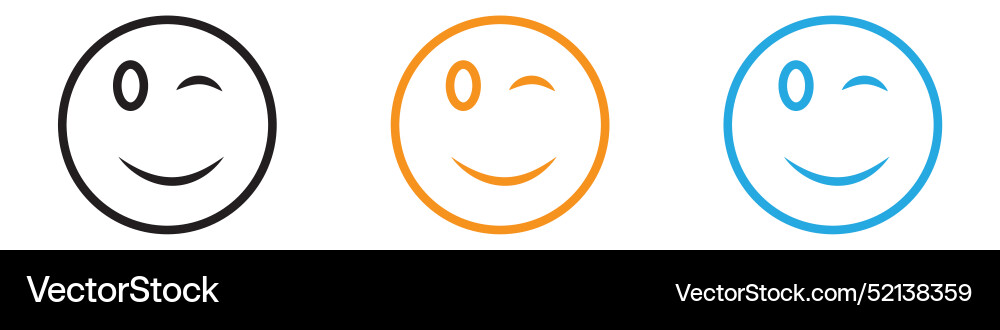 Winking eye logo set collection for web app ui Vector Image