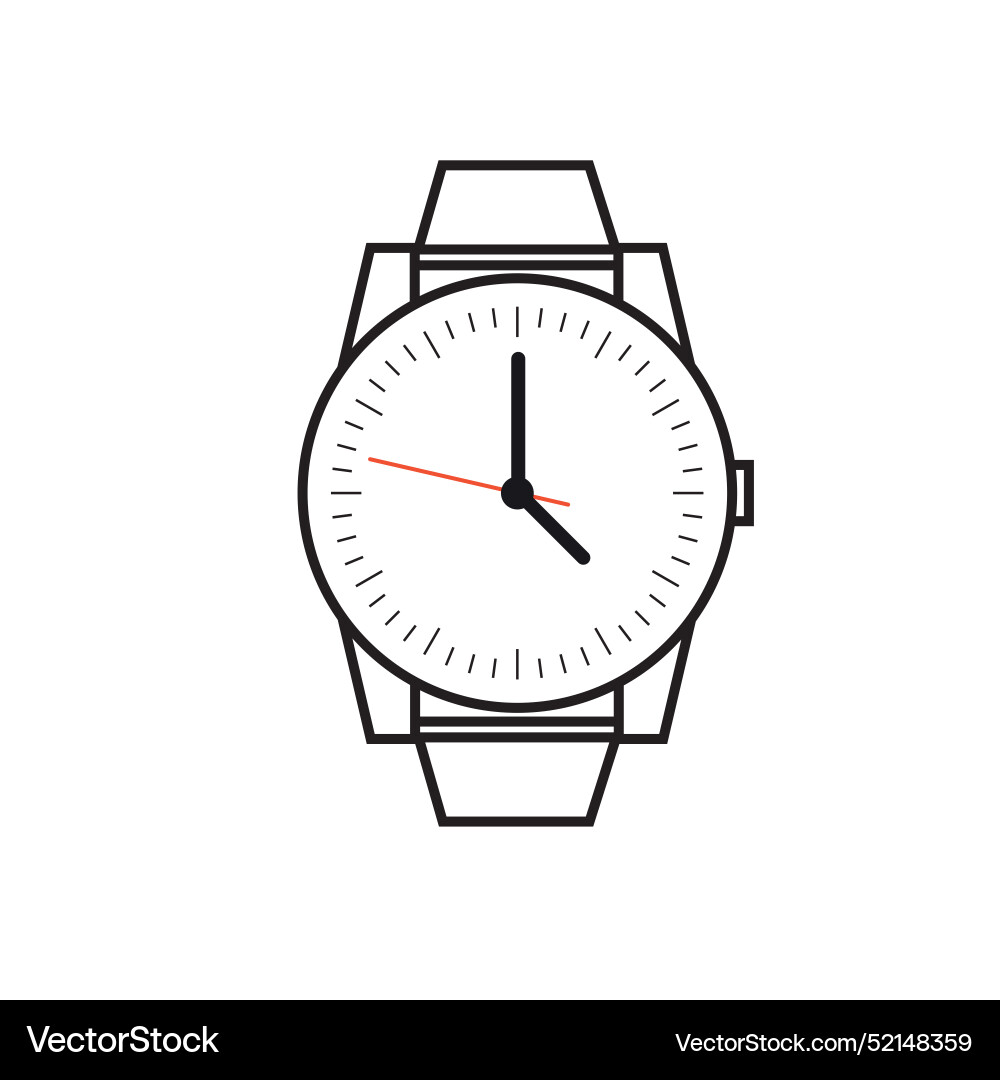 Wrist watch icon wristwatch hand clock Royalty Free Vector