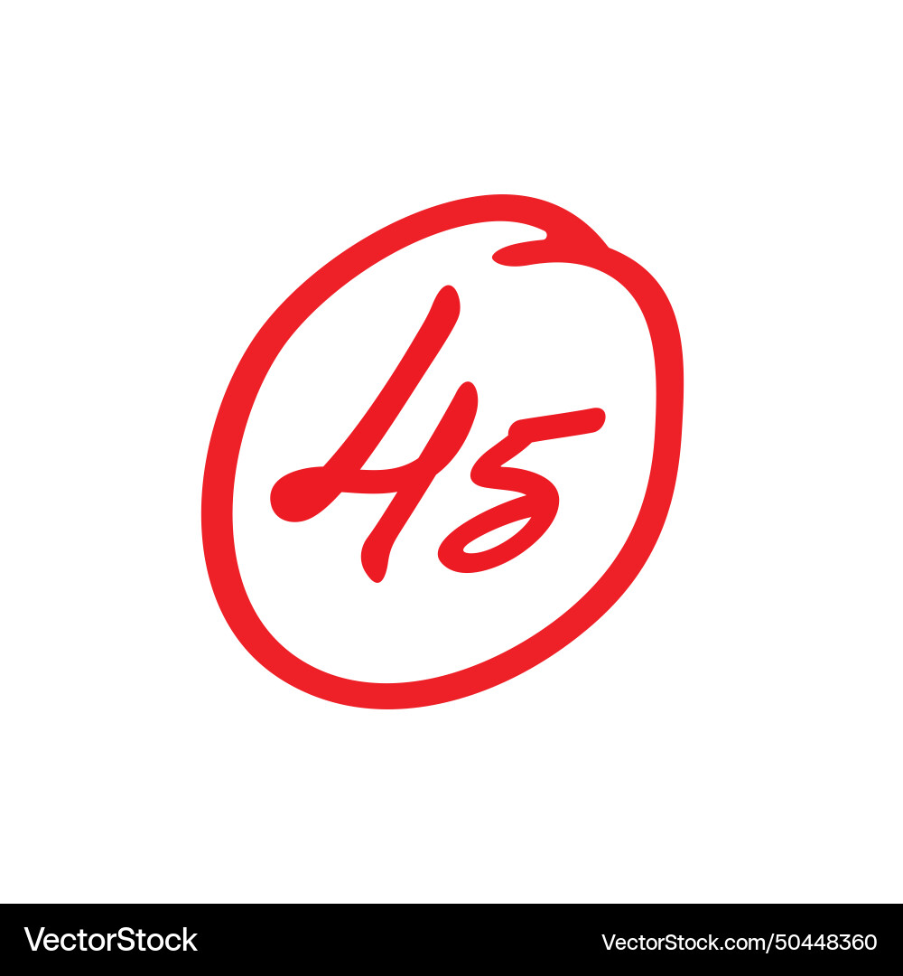 45 points test score forty five mark Royalty Free Vector