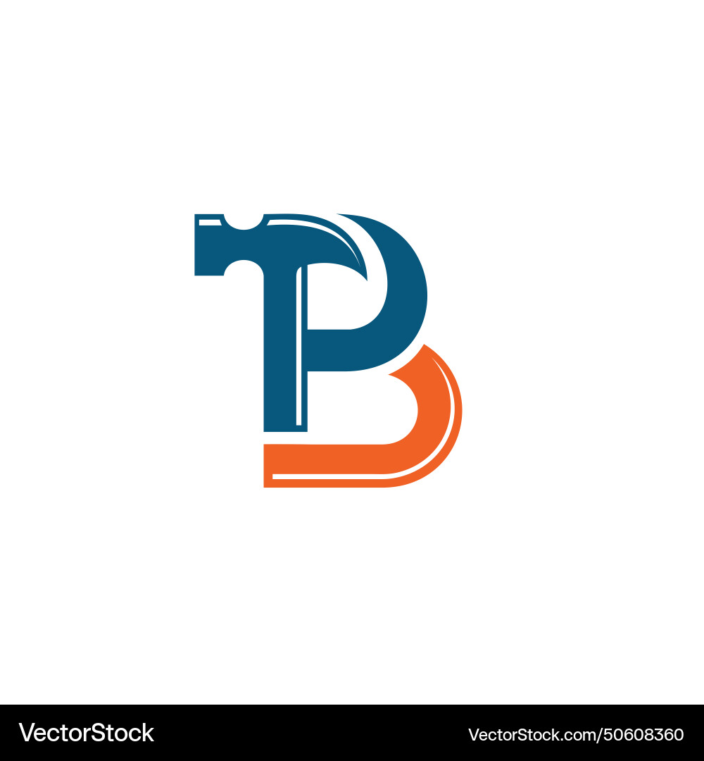 Building repairs logo letter pb design Royalty Free Vector