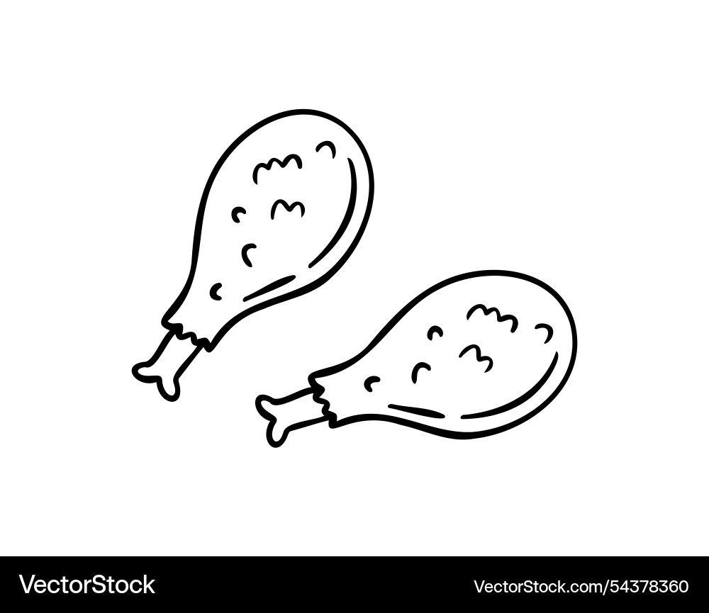 Chicken legs doodle hand drawn icon cooking Vector Image