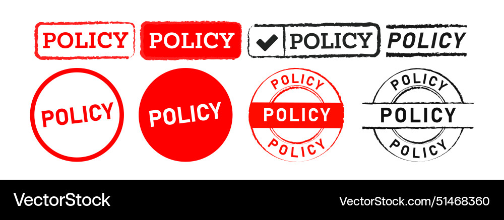 Circle and rectangle stamp policy sign Royalty Free Vector