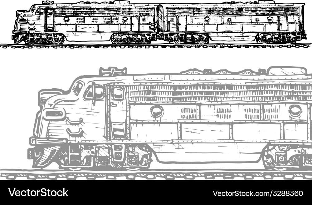 Diesel locomotive Royalty Free Vector Image - VectorStock