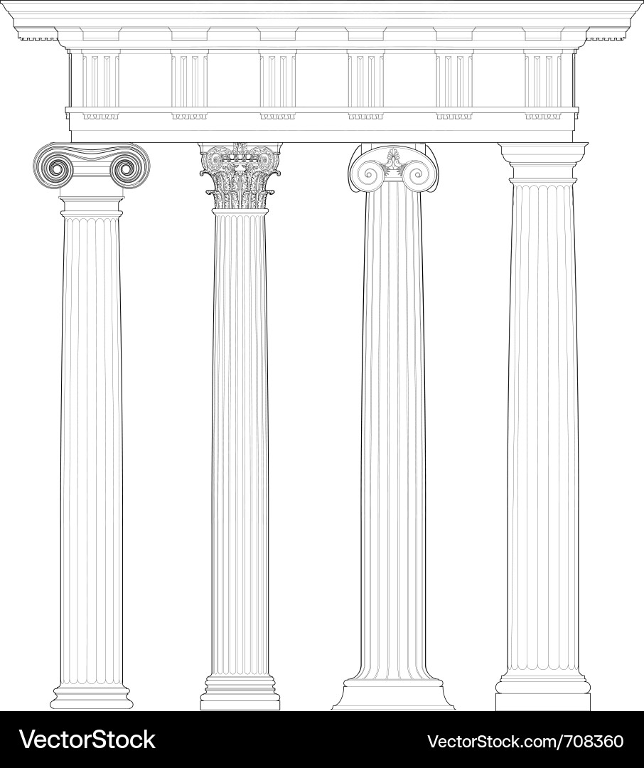 Four classical orders Royalty Free Vector Image