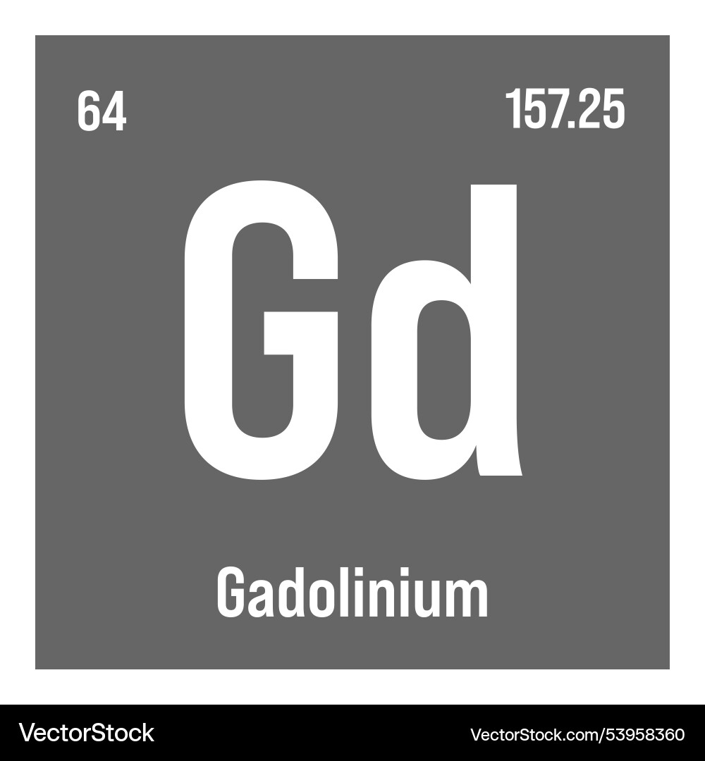 Gadolinium gd periodic table element Royalty Free Vector