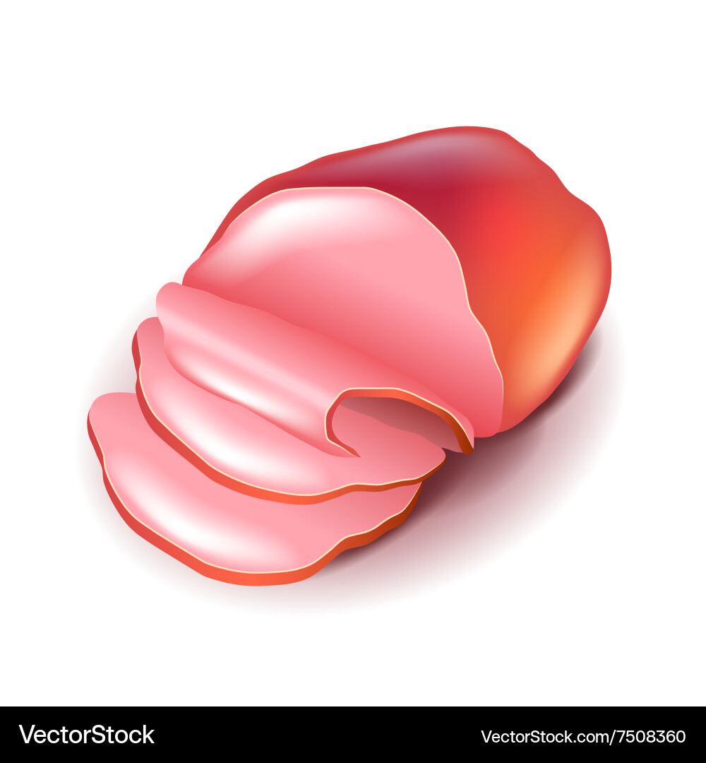 Ham isolated on white Royalty Free Vector Image