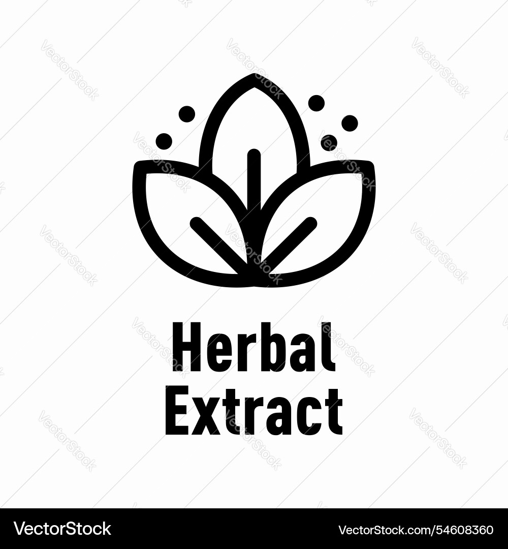 Herbal extract information sign Royalty Free Vector Image