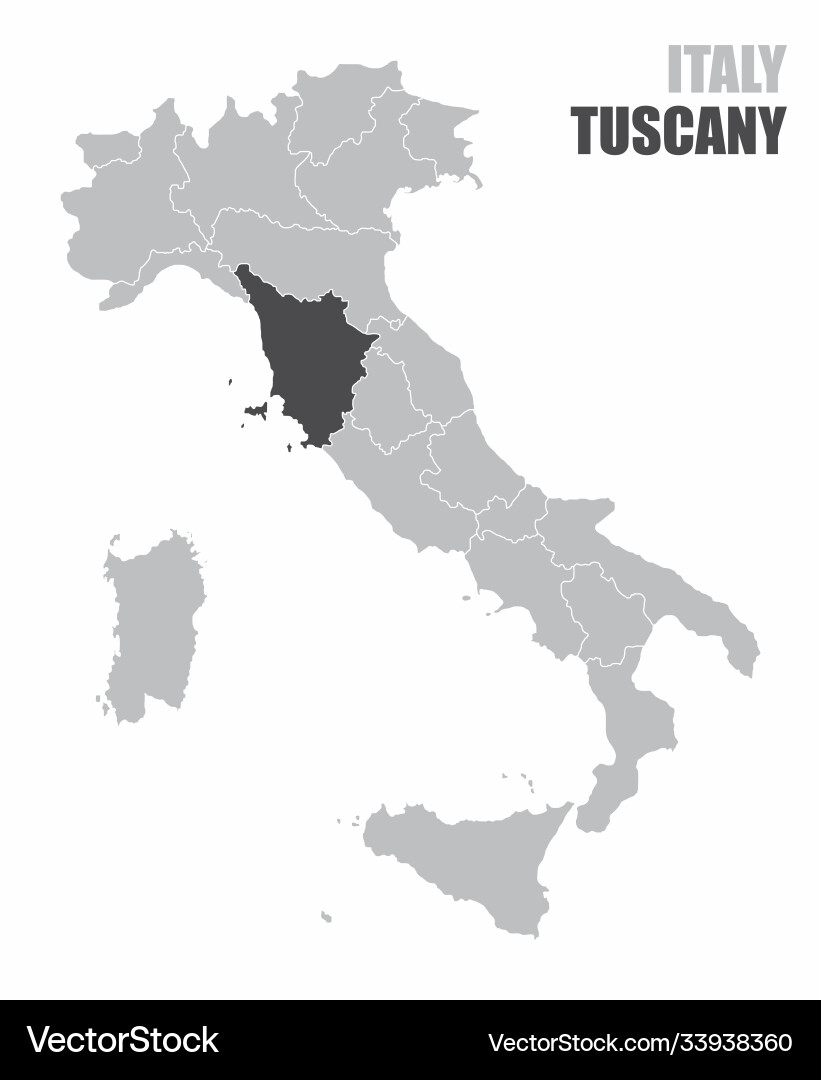 Italy tuscany map Royalty Free Vector Image - VectorStock