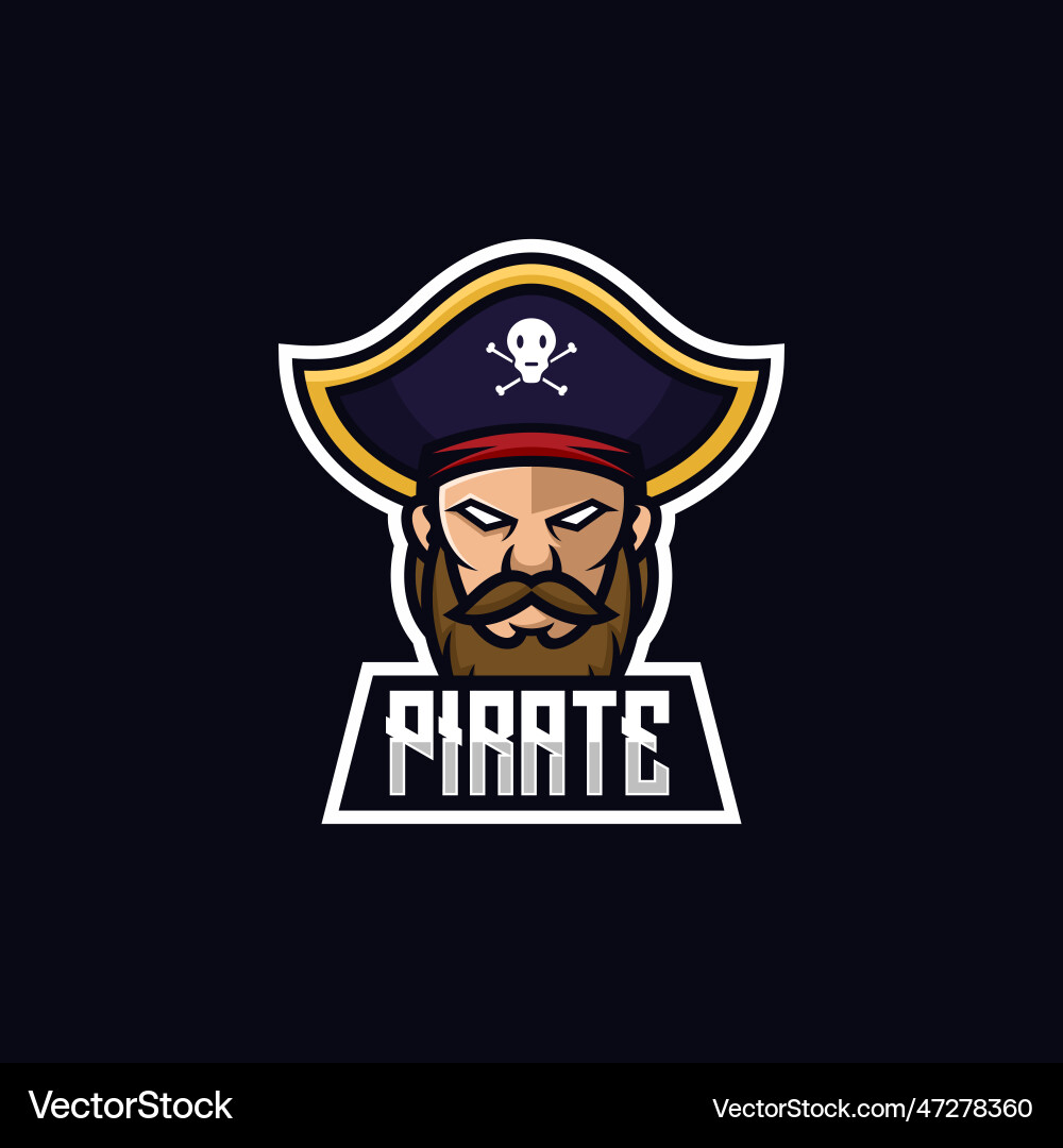 Logo pirate e- sport and style Royalty Free Vector Image