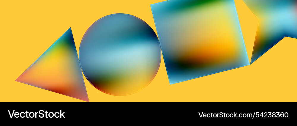 Neon color geometric shapes square triangle circle