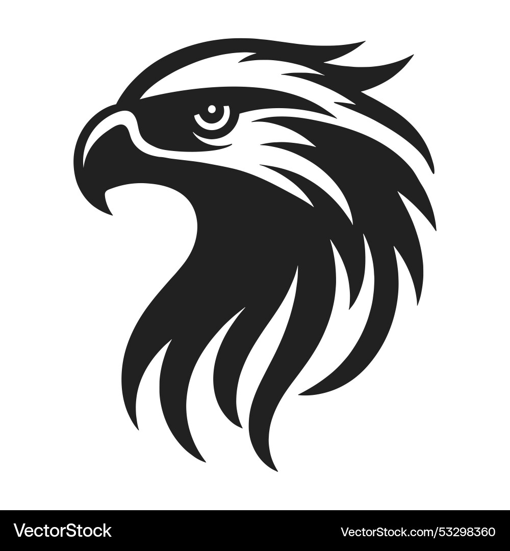 Premium quality hawk head silhouette Royalty Free Vector