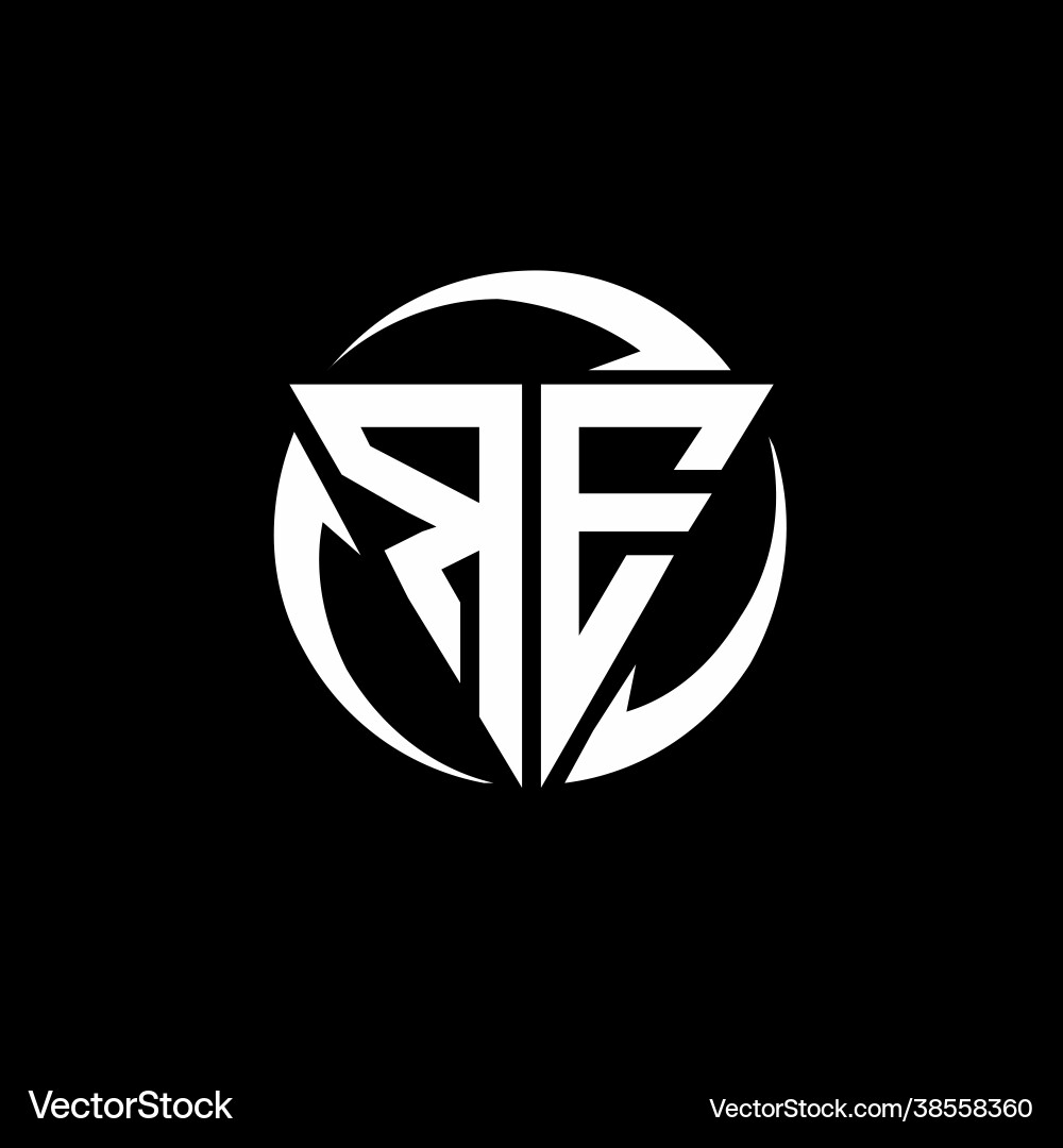 Re logo monogram design template Royalty Free Vector Image