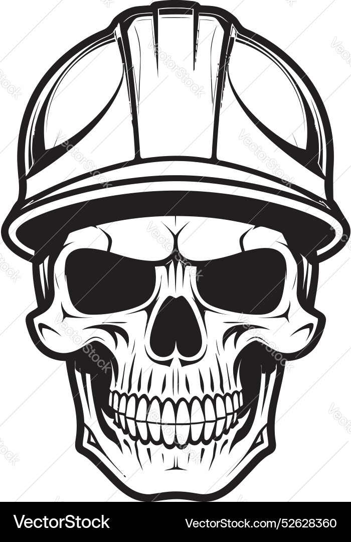 Scaffold squire skull worker helmet icon hardhat Vector Image