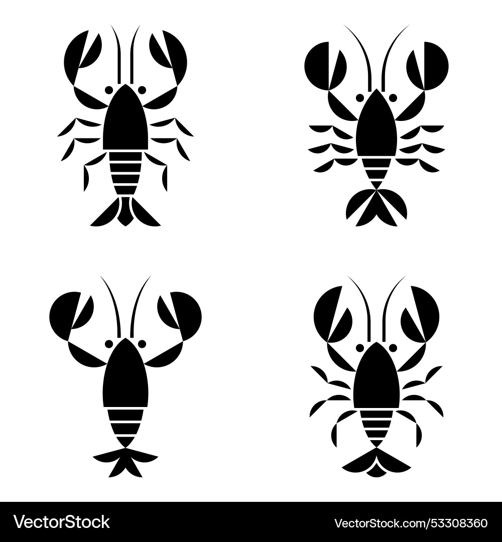 Set of crayfish logo Royalty Free Vector Image