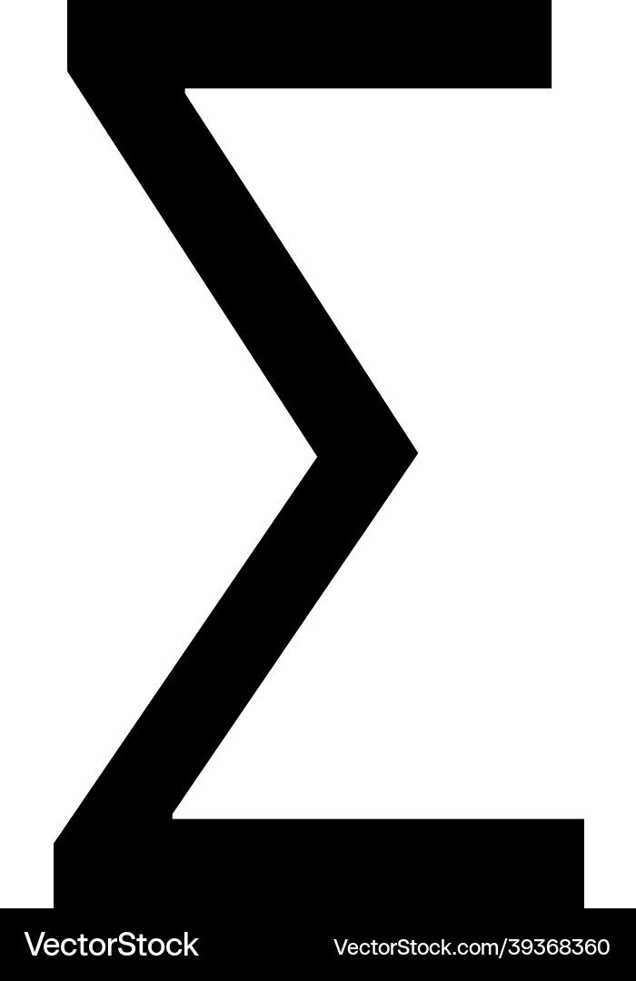 Sigma icon isolated on white background Royalty Free Vector