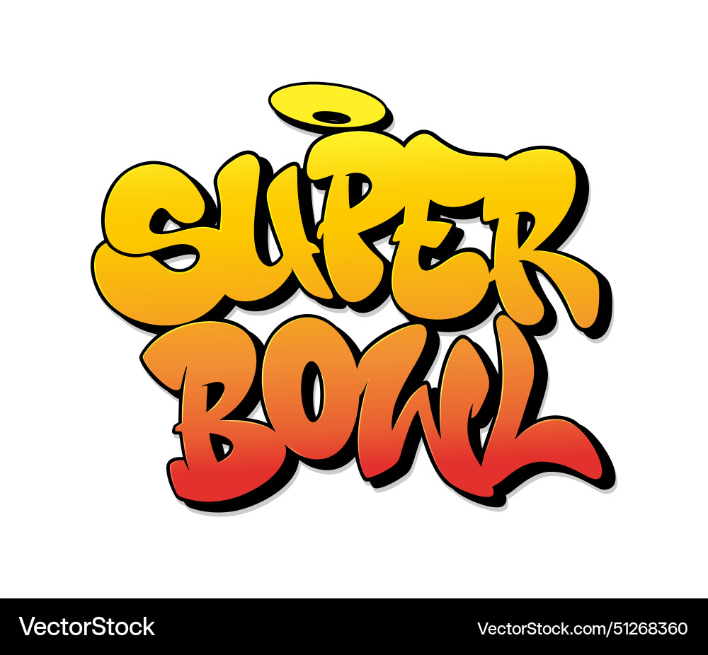 Super bowl font in graffiti style Royalty Free Vector Image