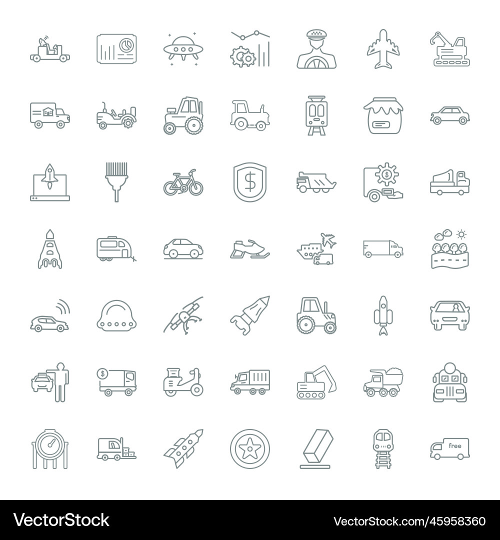 Vehicle icons Royalty Free Vector Image - VectorStock