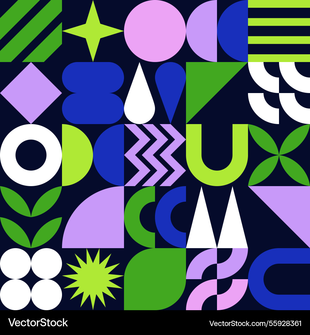 Abstract geometric tiles background design Vector Image