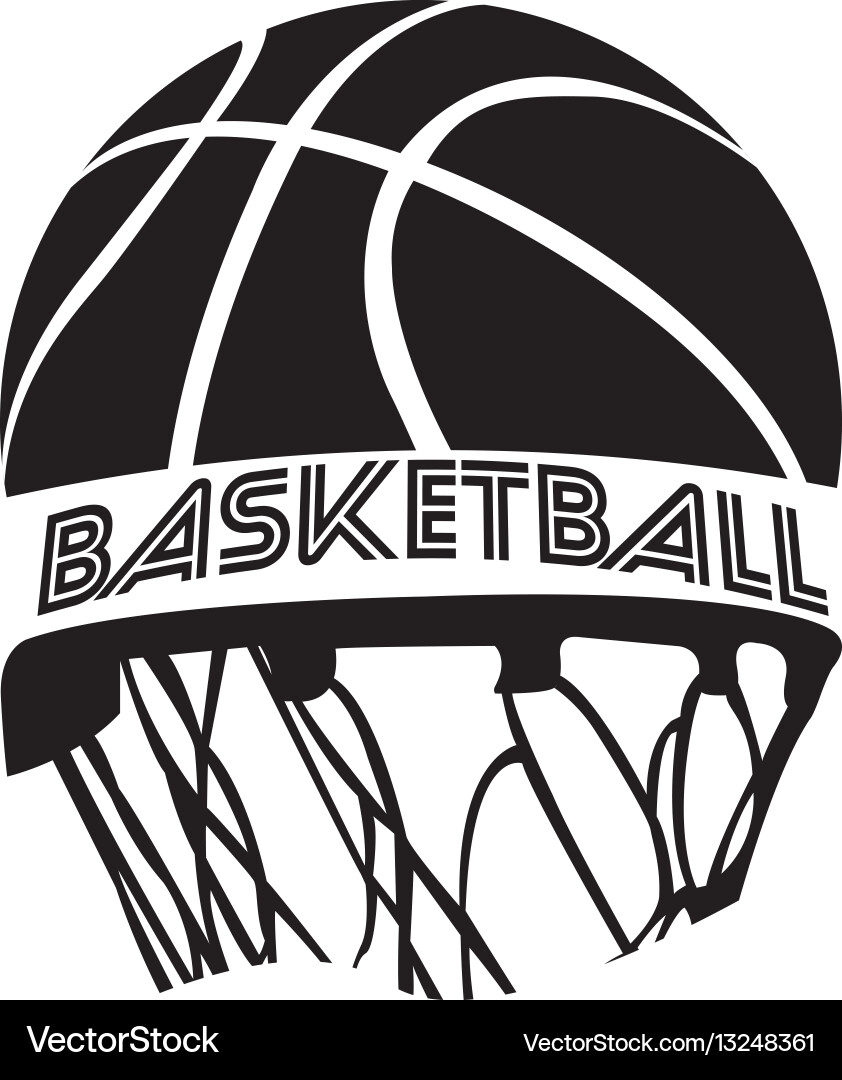 Basketball Net Emblem Royalty Free Vector Image